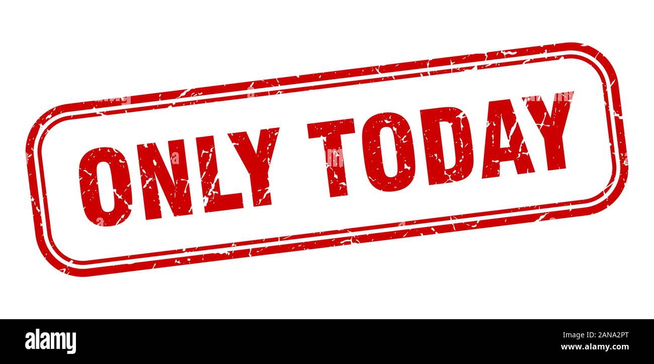 only today stamp. only today square grunge red sign Stock Vector Image ...