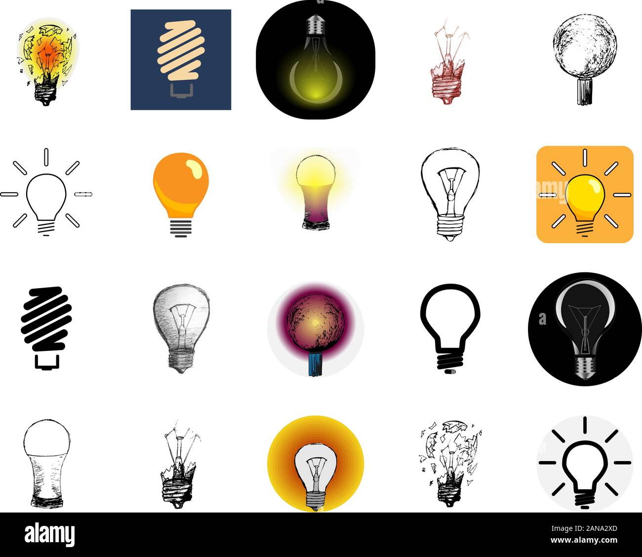 Light bulb idea icons hi-res stock photography and images - Alamy