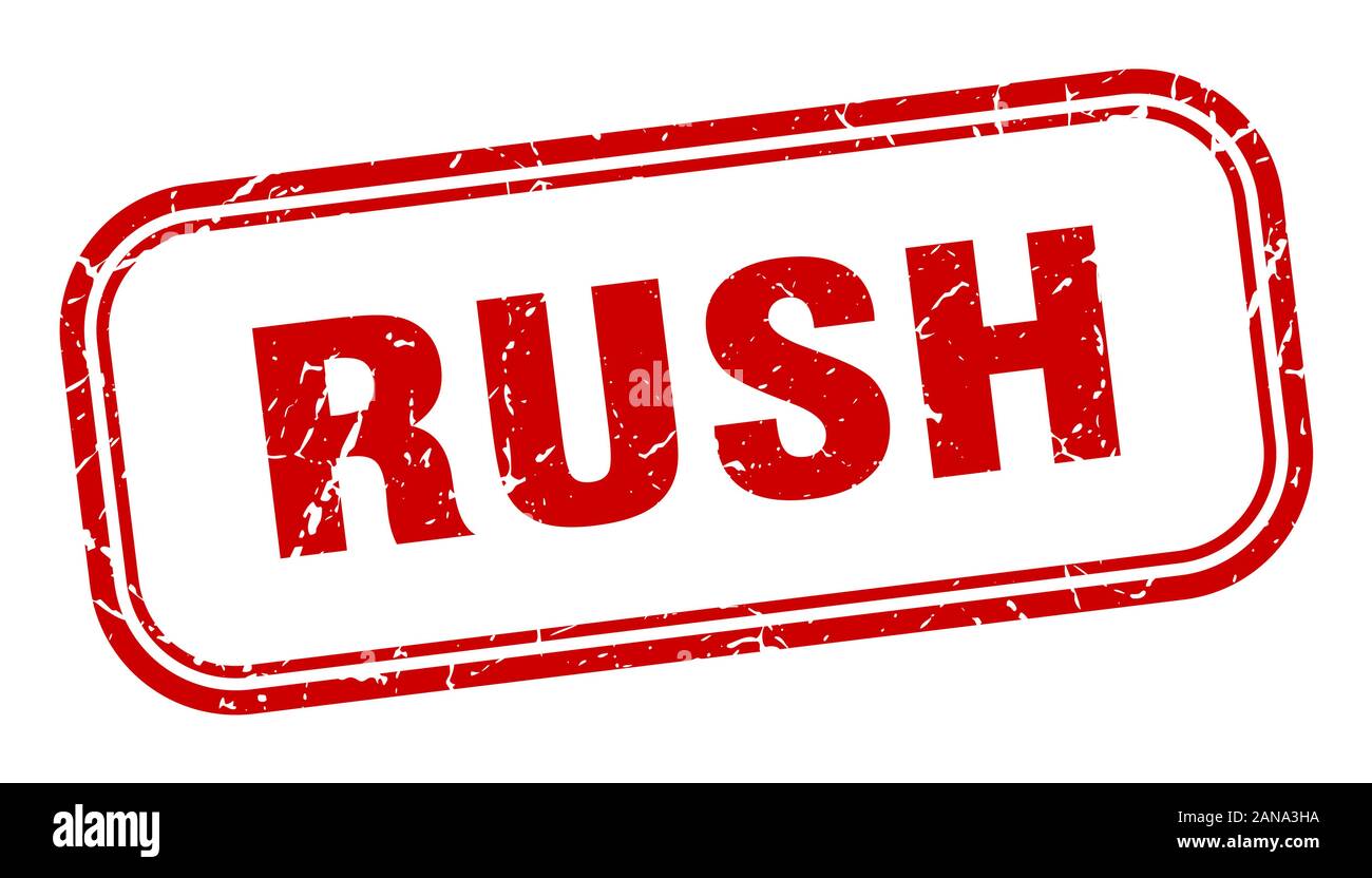 rush stamp. rush square grunge red sign Stock Vector Image & Art - Alamy