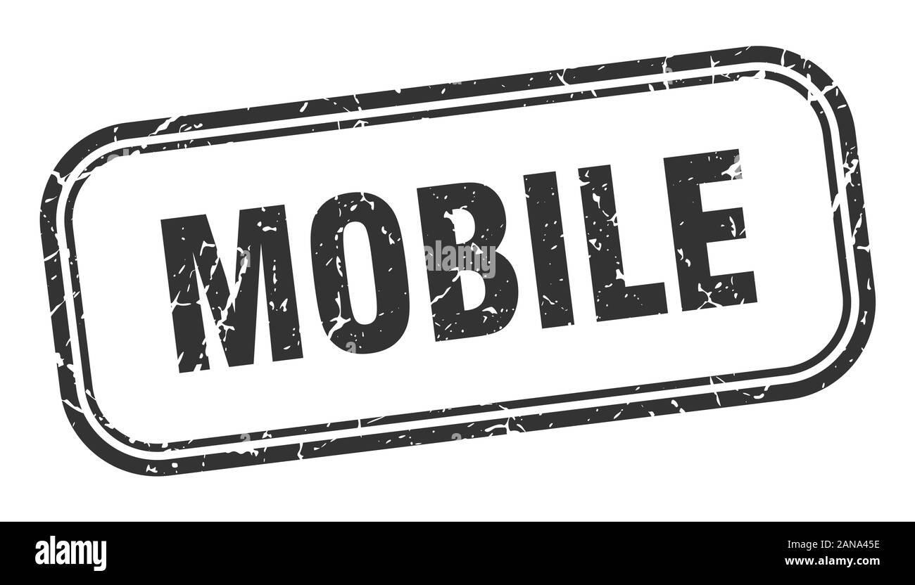 mobile stamp. mobile square grunge black sign Stock Vector Image & Art ...