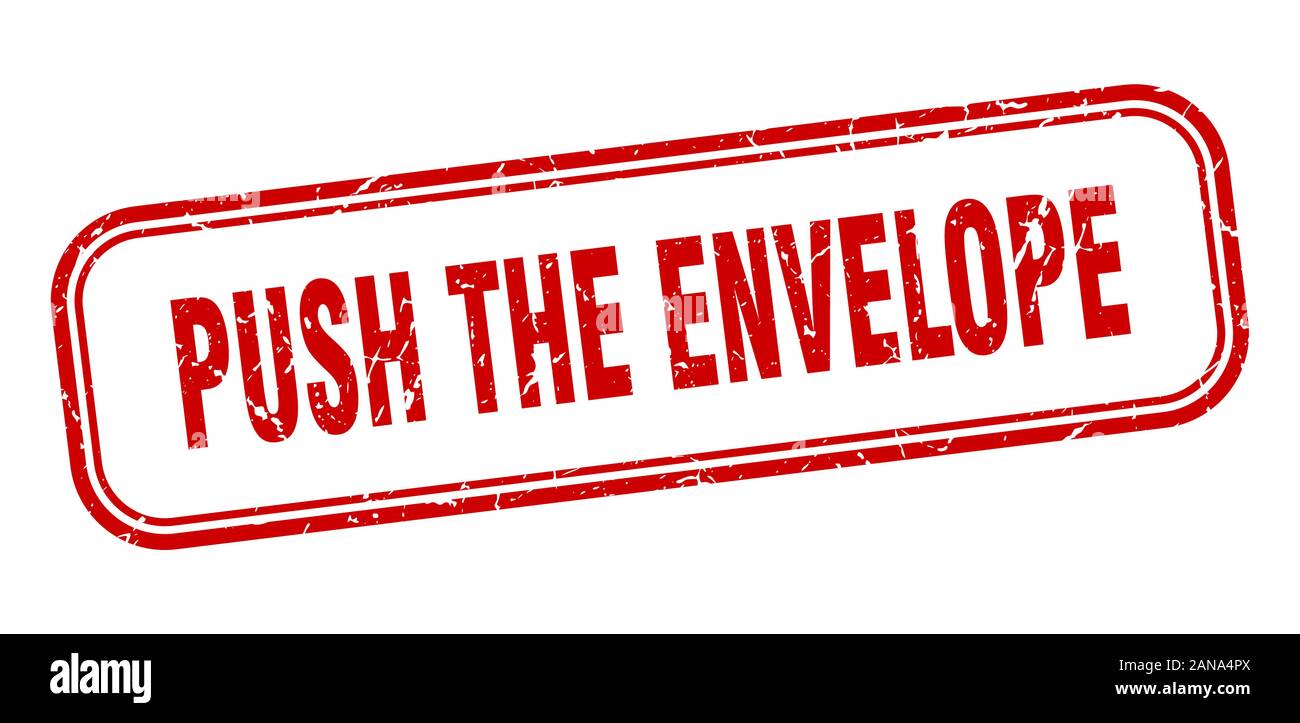 push the envelope stamp. push the envelope square grunge red sign Stock ...