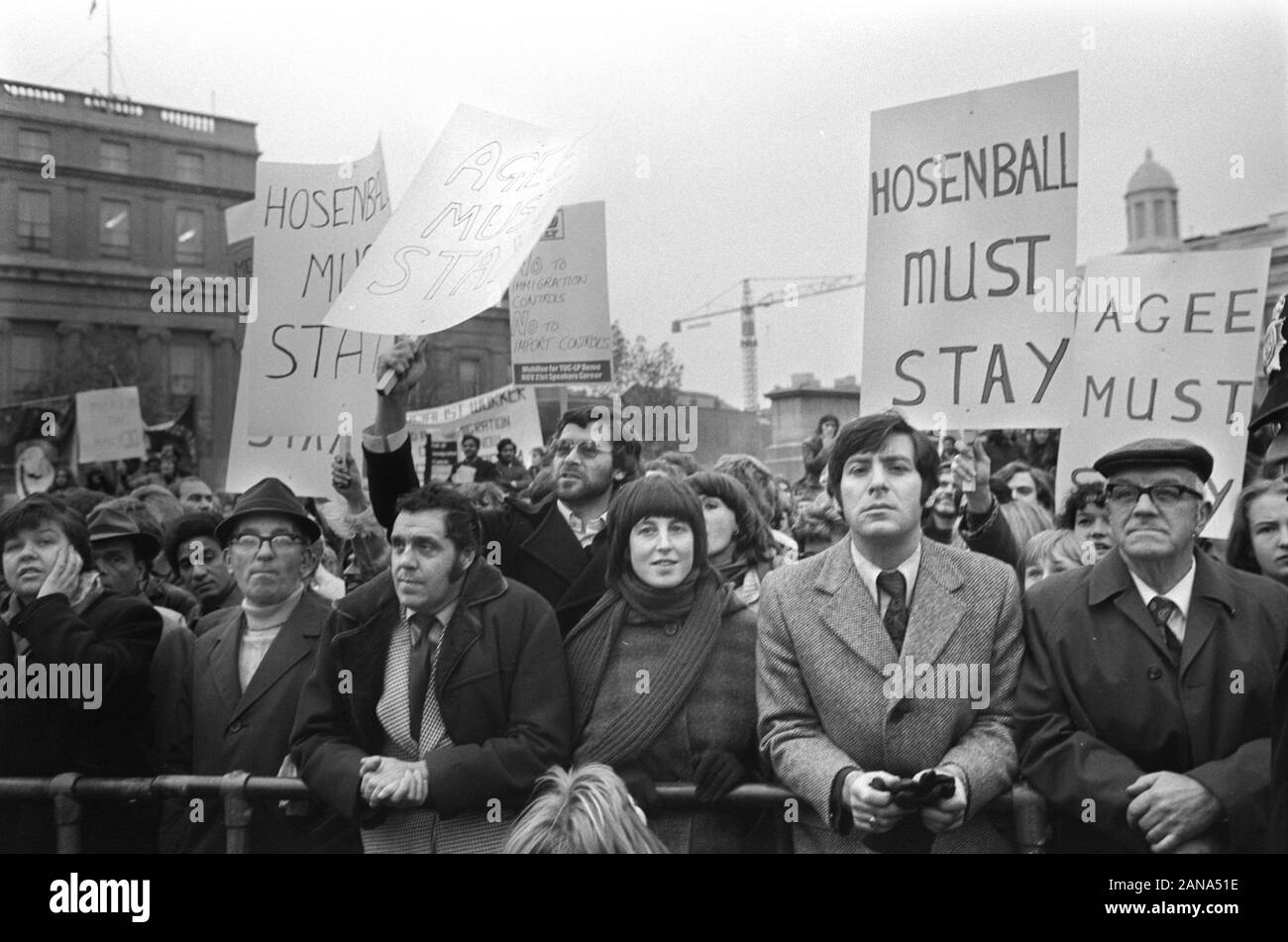 Mark Hosenball and Philip Agee Must Stay demonstration Trafalgar Square ...