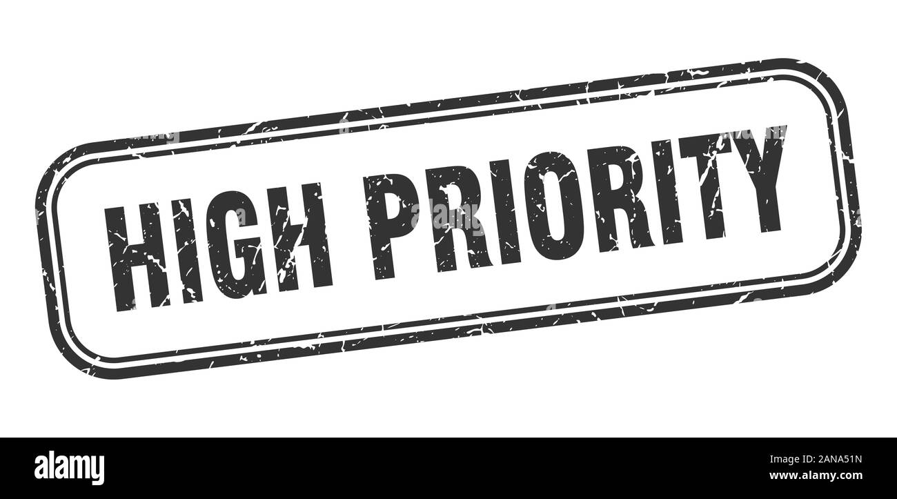 high priority stamp. high priority square grunge black sign Stock ...