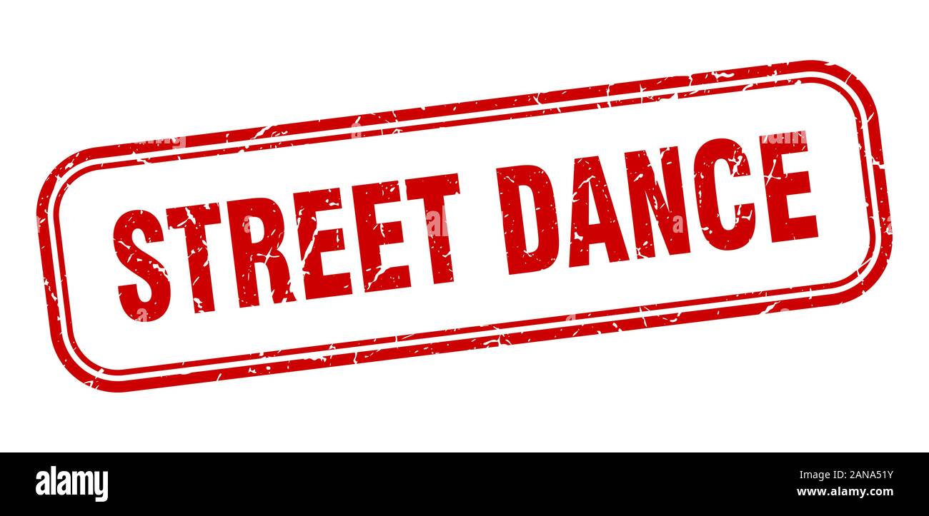 street dance stamp. street dance square grunge red sign Stock Vector ...