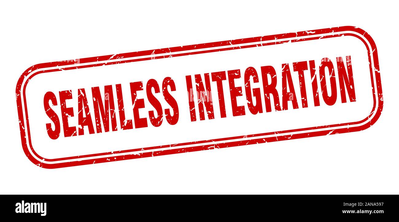 seamless integration stamp. seamless integration square grunge red sign ...