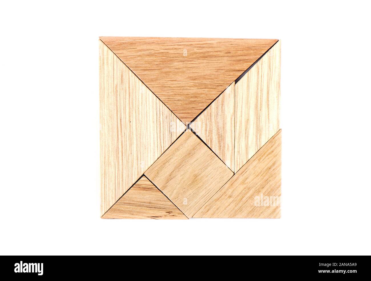 Tangram wooden puzzle isolated on white background. Chinese tangram ...