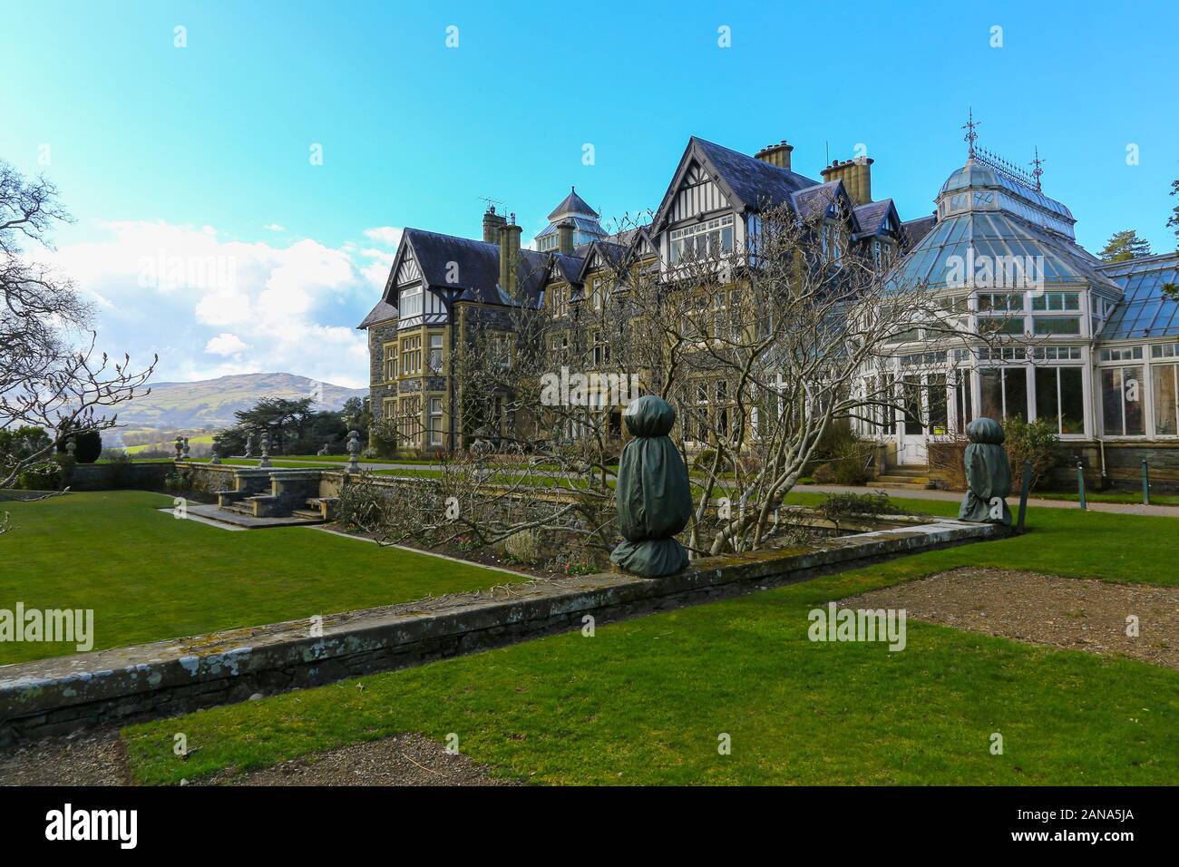 Bodnant Hall, Bodnant Gardens, Tal-y-Cafn, Conwy, Wales, UK Stock Photo ...