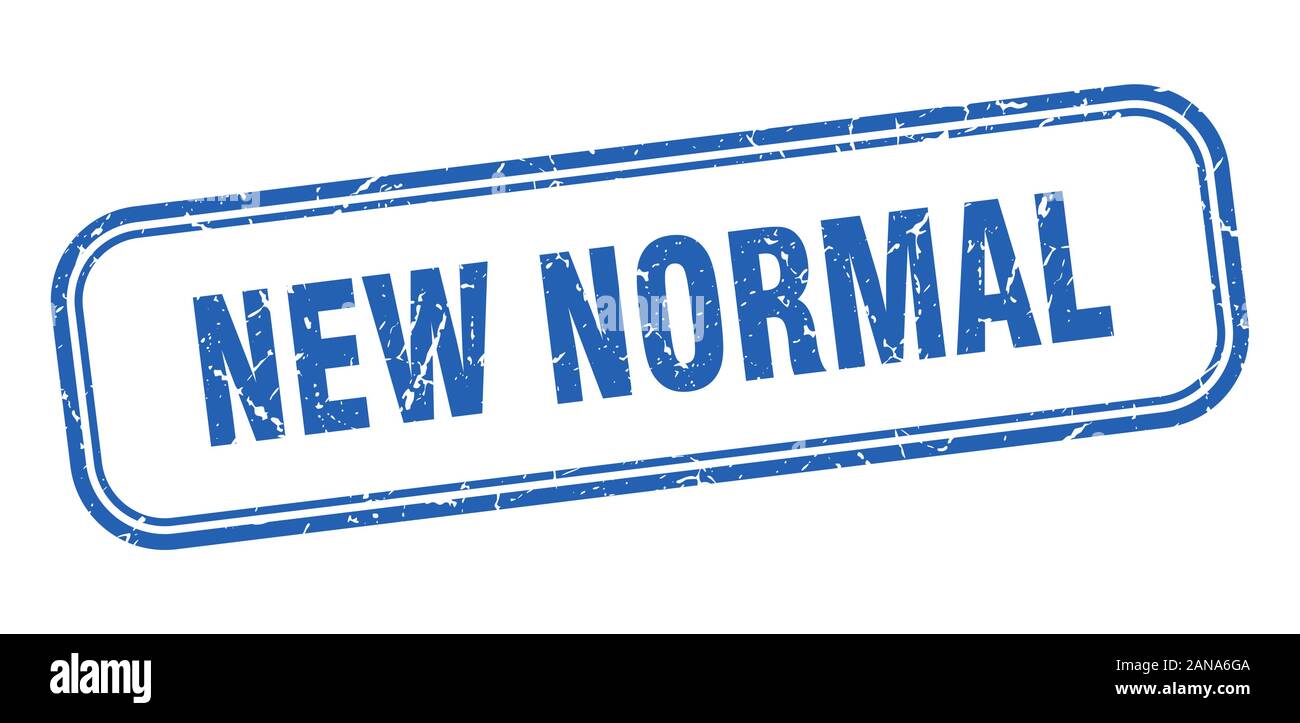 new normal stamp. new normal square grunge blue sign Stock Vector Image ...
