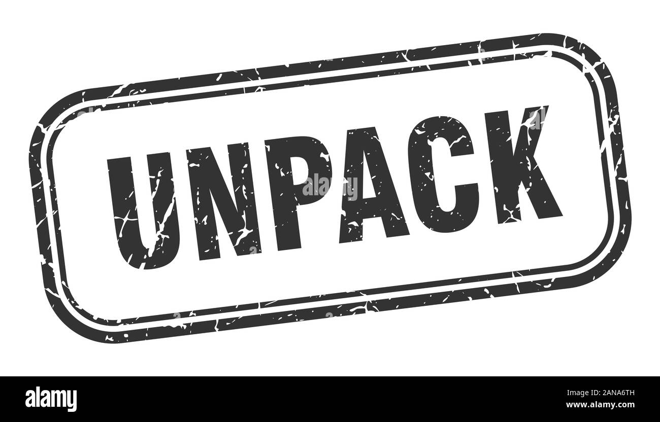 unpack stamp. unpack square grunge black sign Stock Vector Image & Art ...