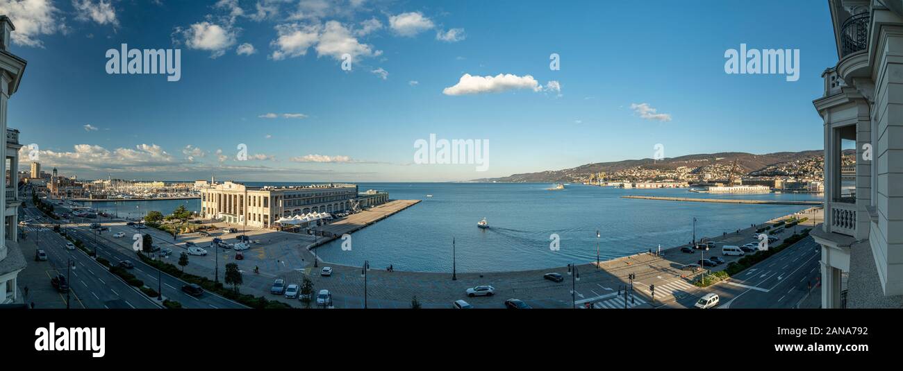Triest aerial view cityscape panorama Stock Photo - Alamy