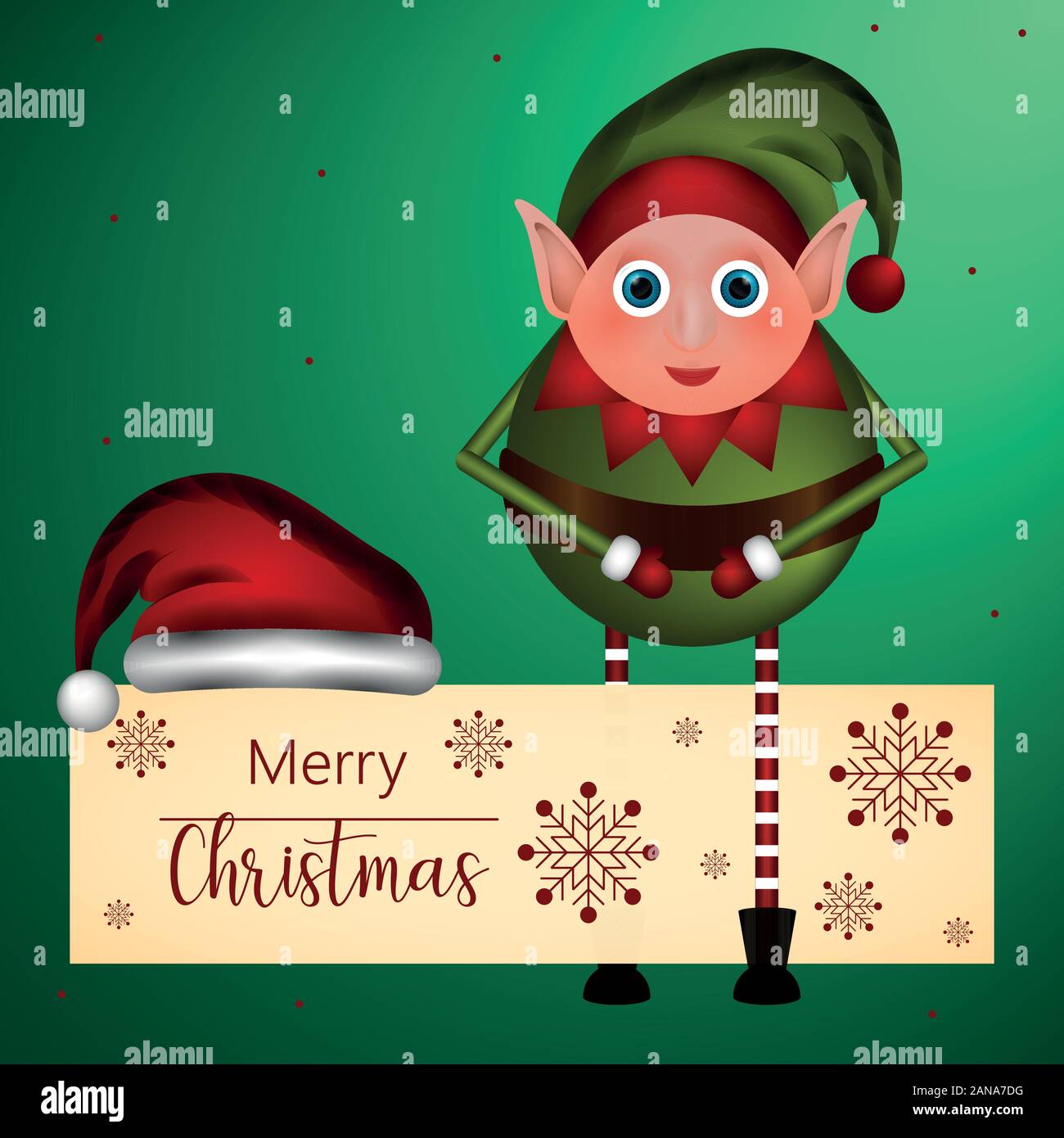 Merry christmas lettering elf hi-res stock photography and images - Alamy