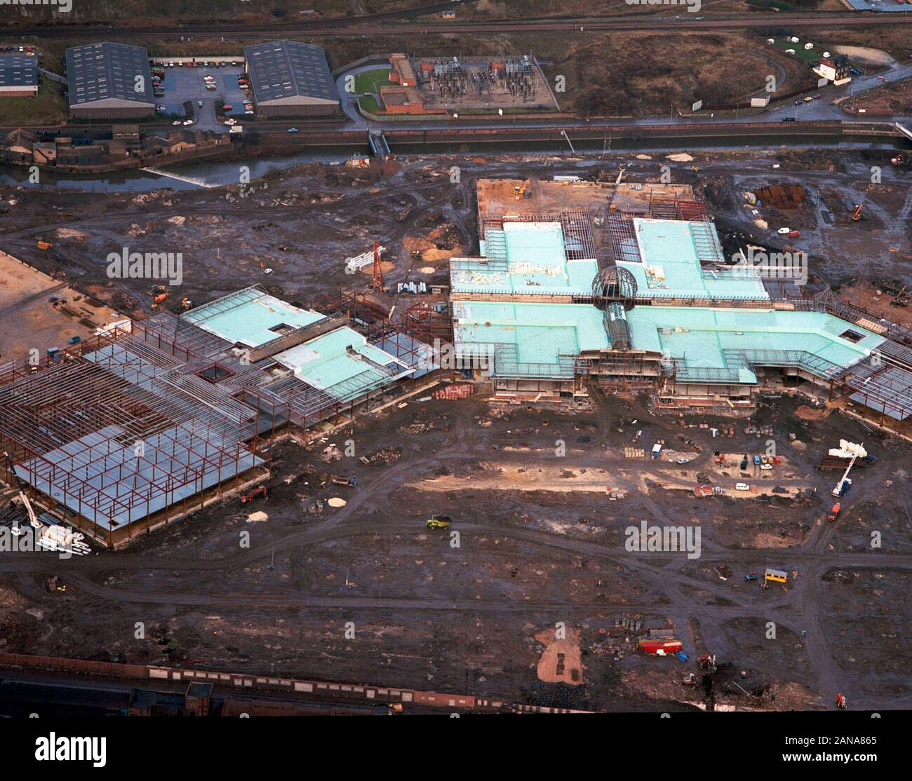 Meadowhall Shopping Centre Sheffield, under construction in 1988, shot ...