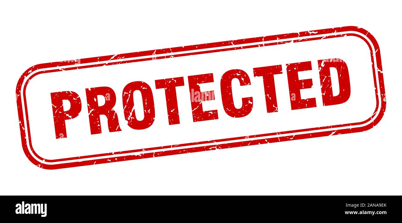 protected stamp. protected square grunge red sign Stock Vector Image ...