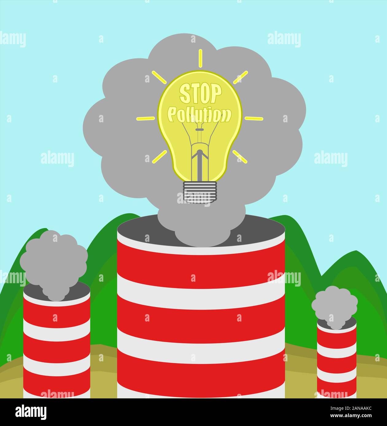 Vector image that develops the concept of stopping pollution Stock ...