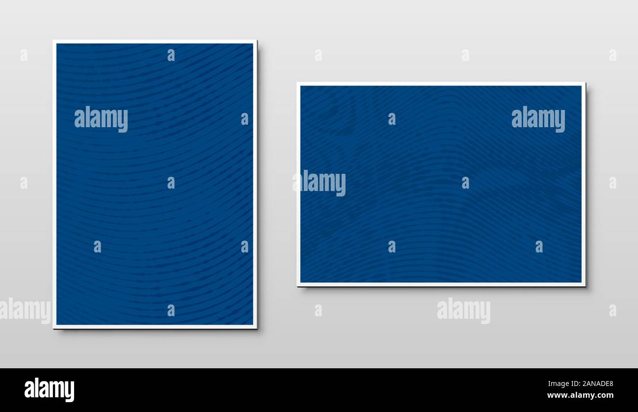 Classic blue color plates with color trend of 2020 and light texture on ...