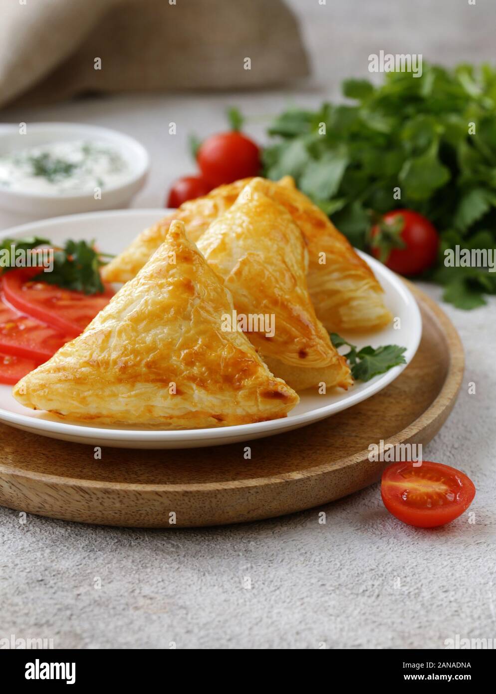 snack samosa fried pies with cheese Stock Photo - Alamy