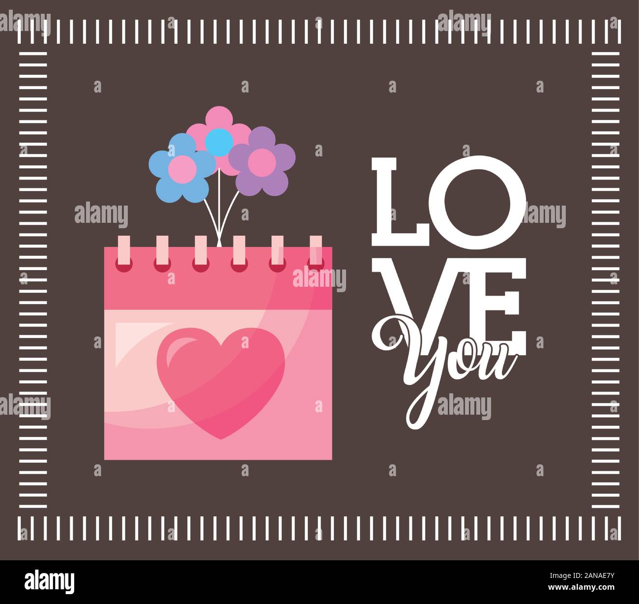 happy valentines day card with calendar and heart Stock Vector Image ...