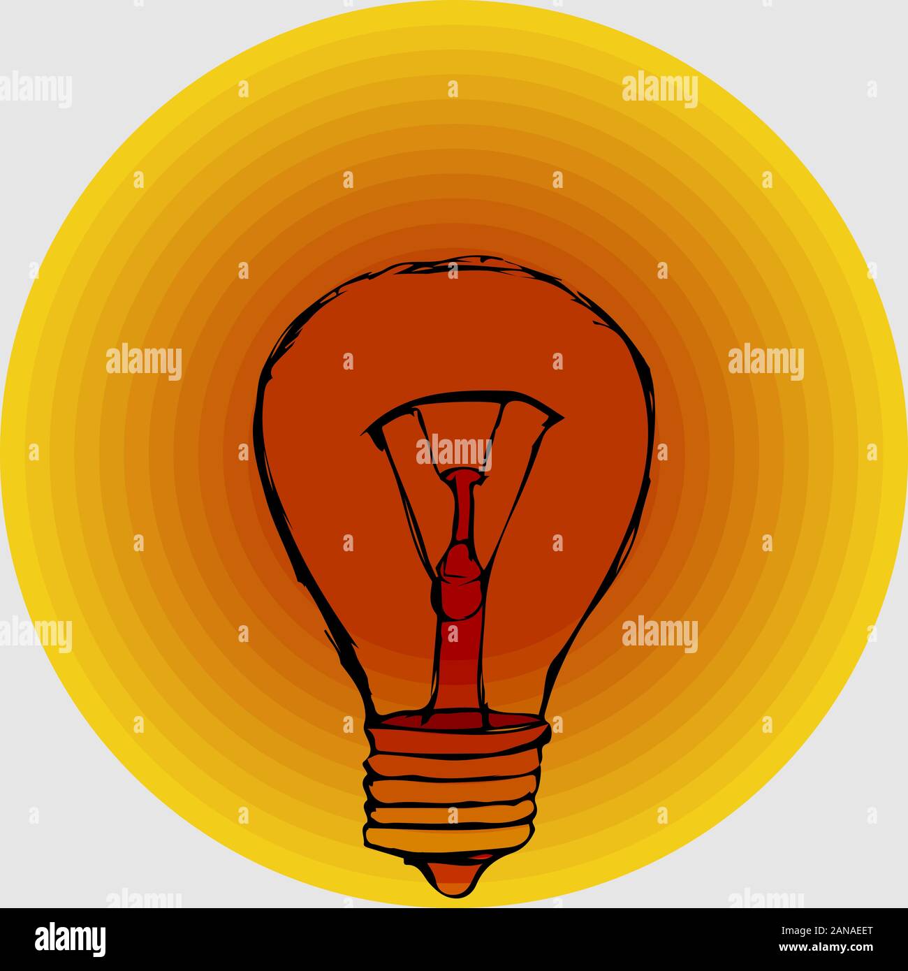 A light bulb drawn by hand on a white background Stock Vector Image ...