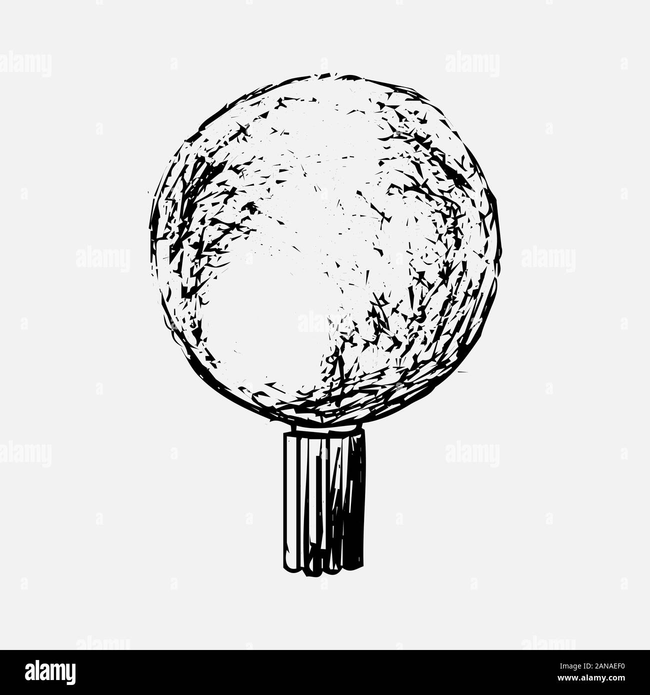 A light bulb drawn by hand on a white background Stock Vector Image ...