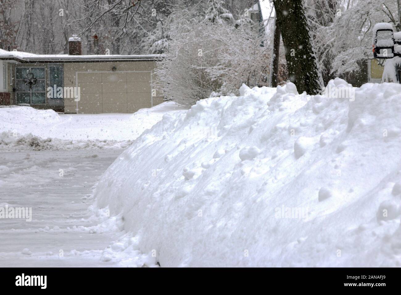 More than two feet of snow pile up around Long Island, New York Stock ...