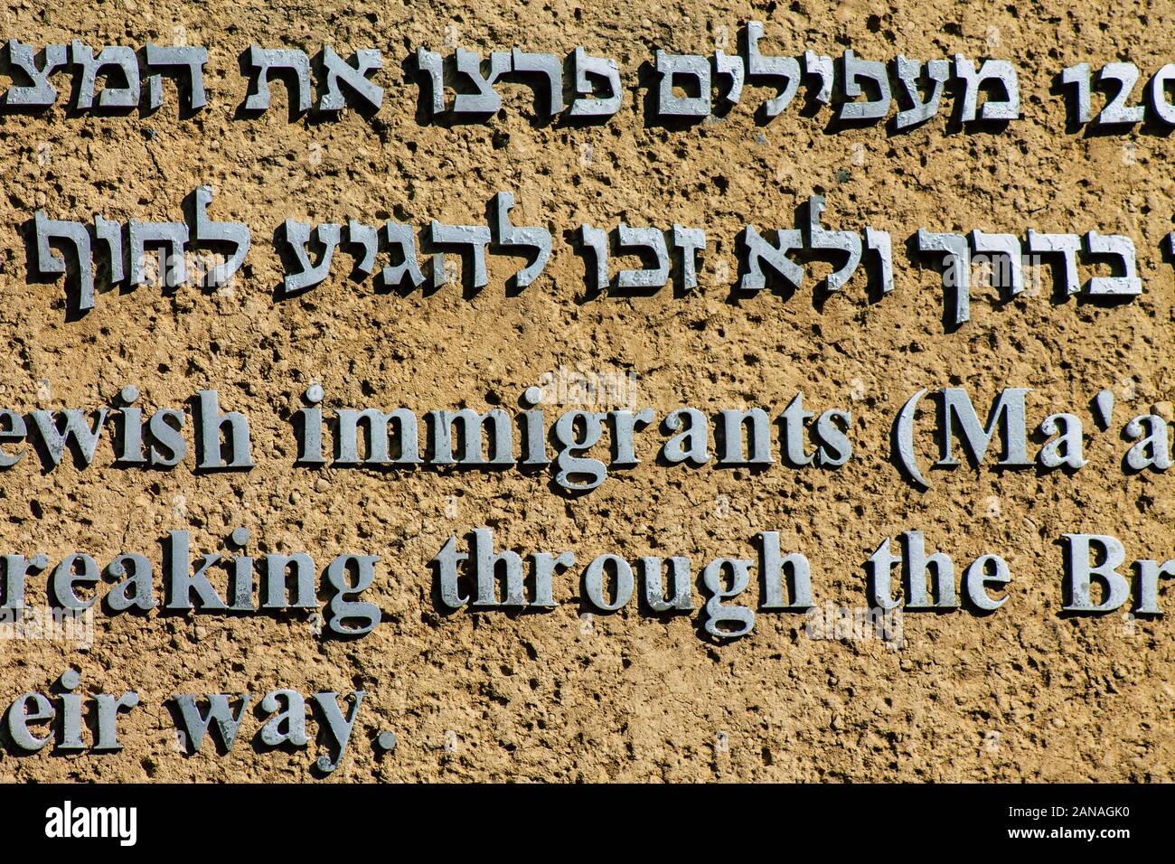 Tel Aviv Israel January 11, 2020 View of a monument commemorating the ...
