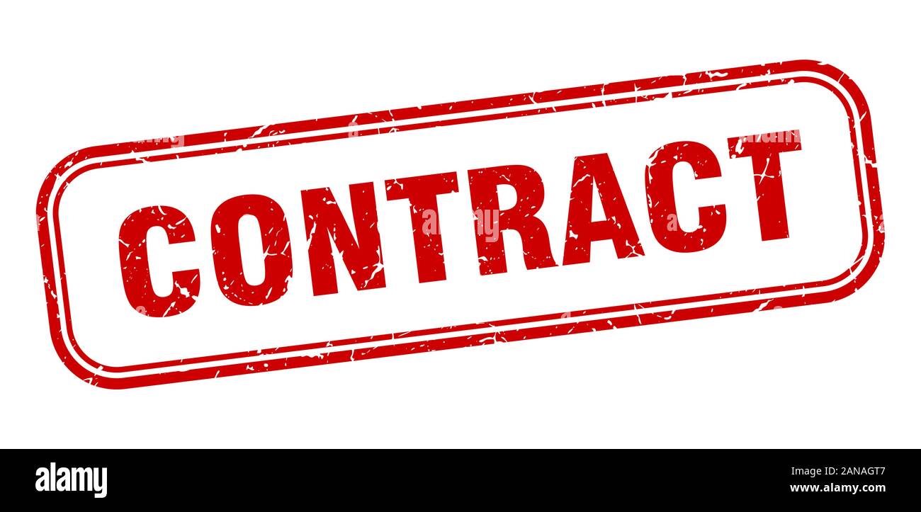 contract stamp. contract square grunge red sign Stock Vector Image ...