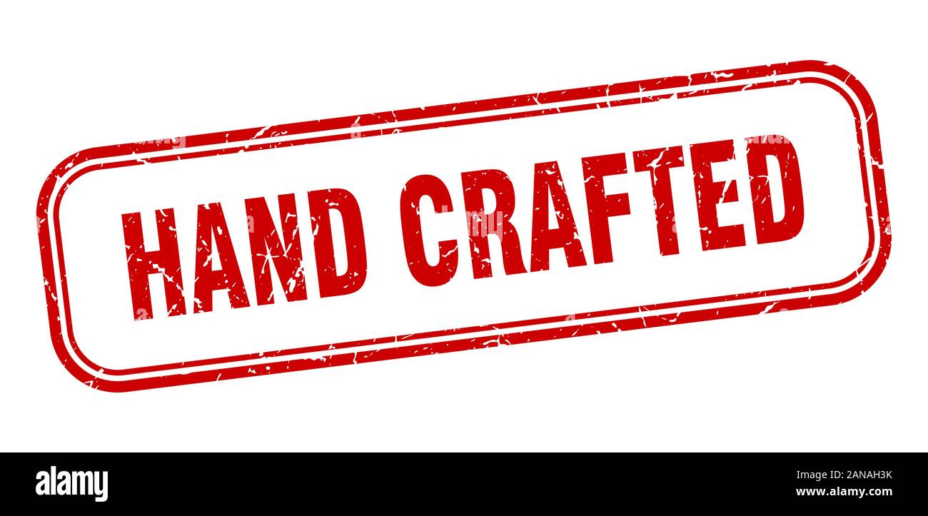 hand crafted stamp. hand crafted square grunge red sign Stock Vector ...