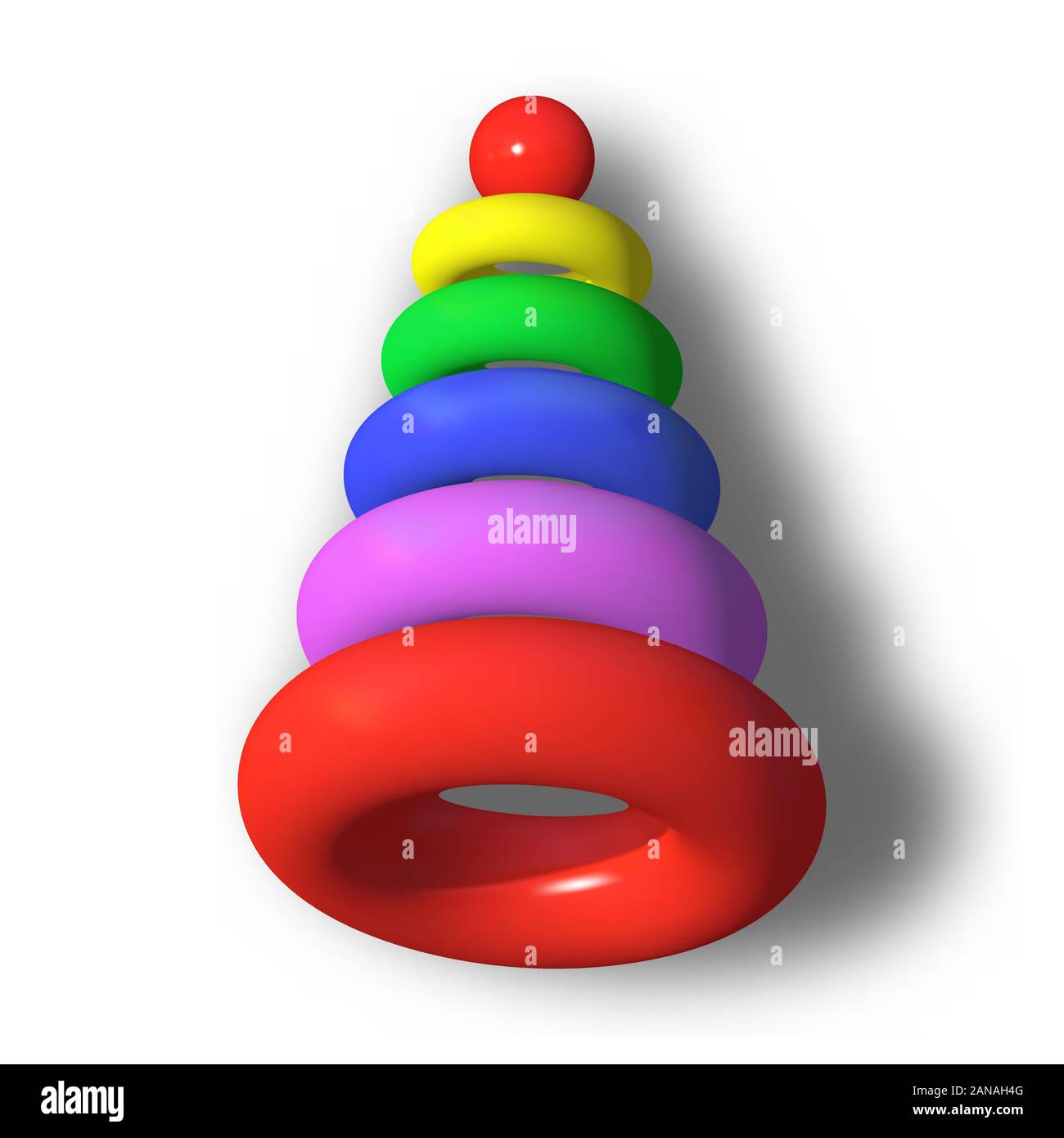 Abstract realistic pyramid toy with rainbow colored rings Stock Vector ...