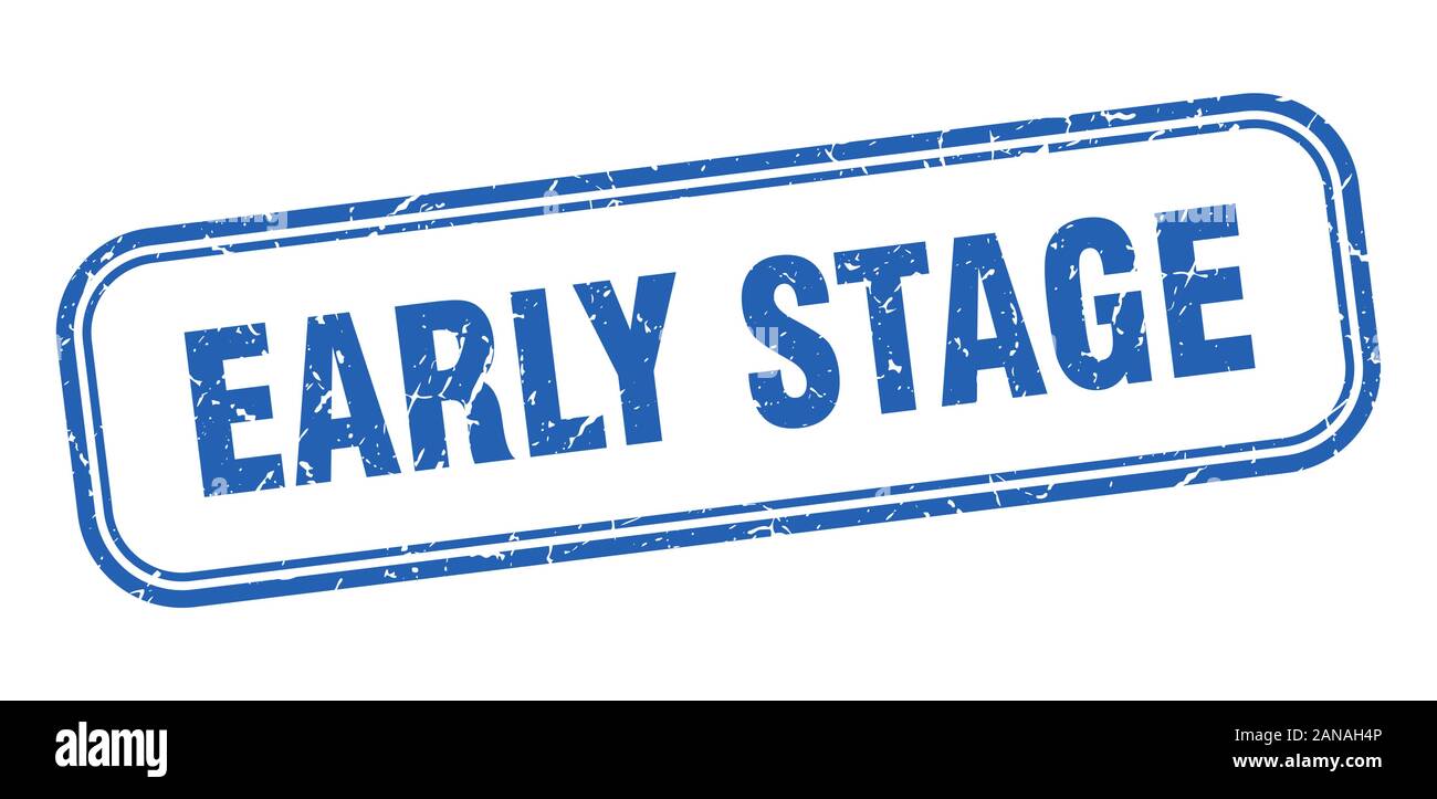 early stage stamp. early stage square grunge blue sign Stock Vector ...