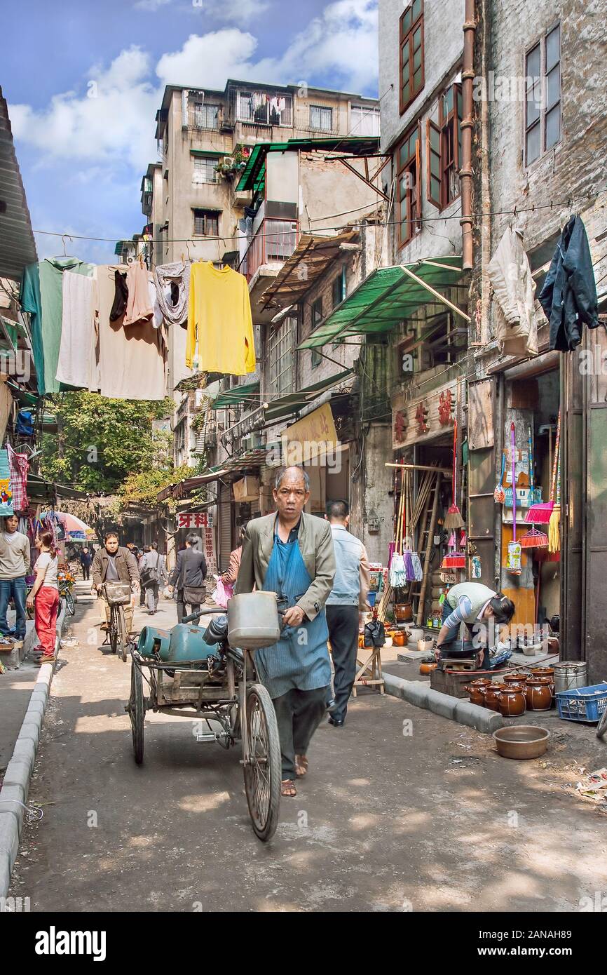 GUANGZHOU-CHINA. Old street in inner city. China’s third largest city ...