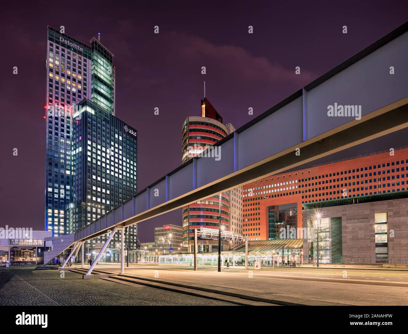 ROTTERDAM-DECEMBER 28, 2019. Modern architecture at Wilhelmina Square ...