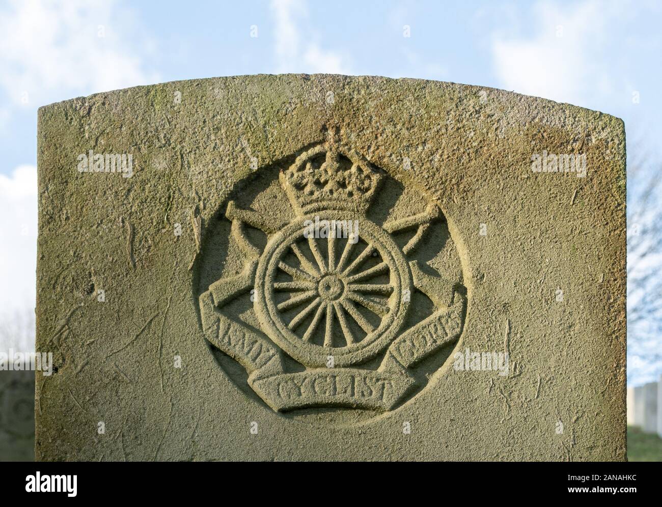 Army Cyclist Corps regimental badge emblem crest on a world war one ...