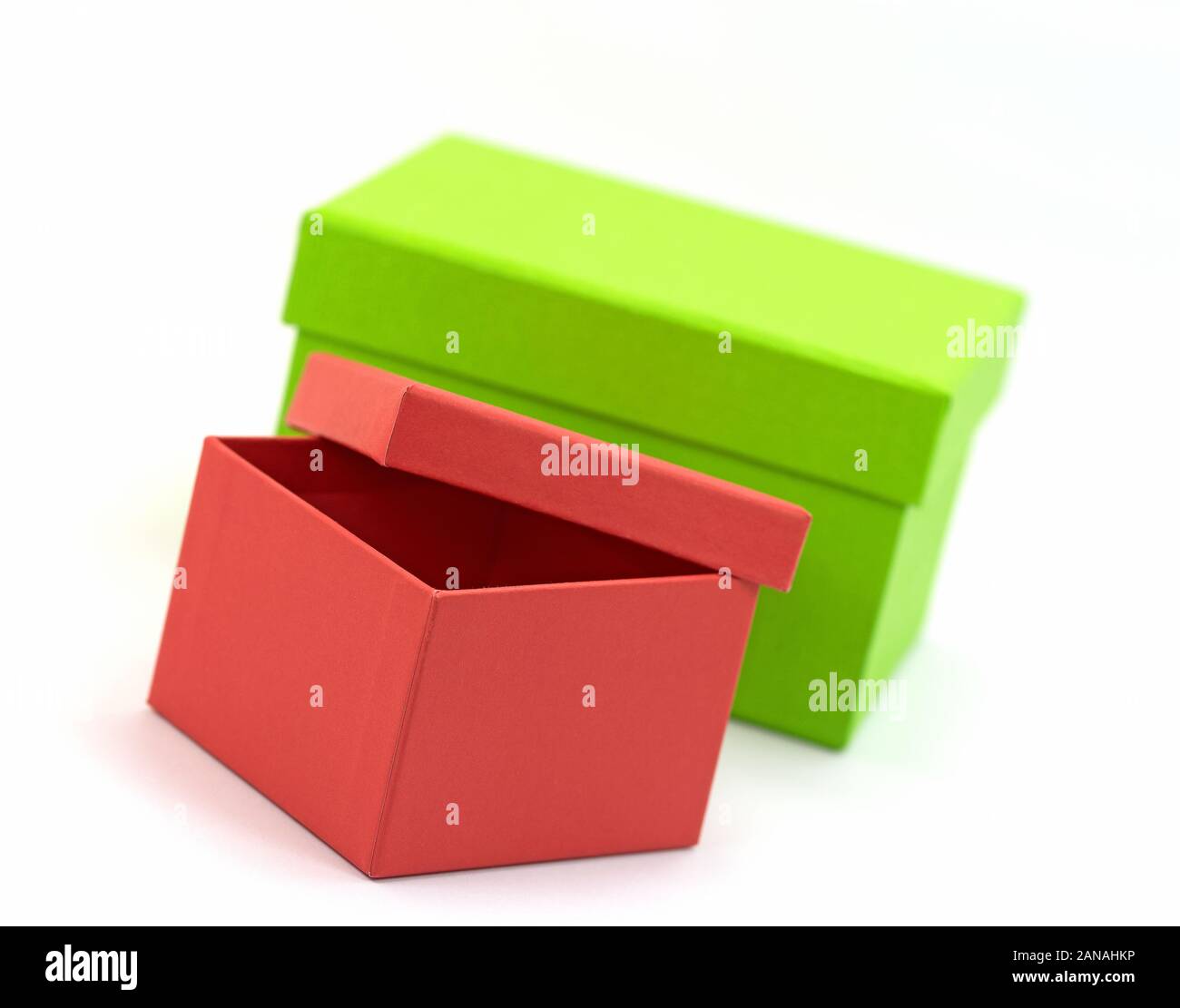 Colorful cardboard boxes against white background Stock Photo - Alamy