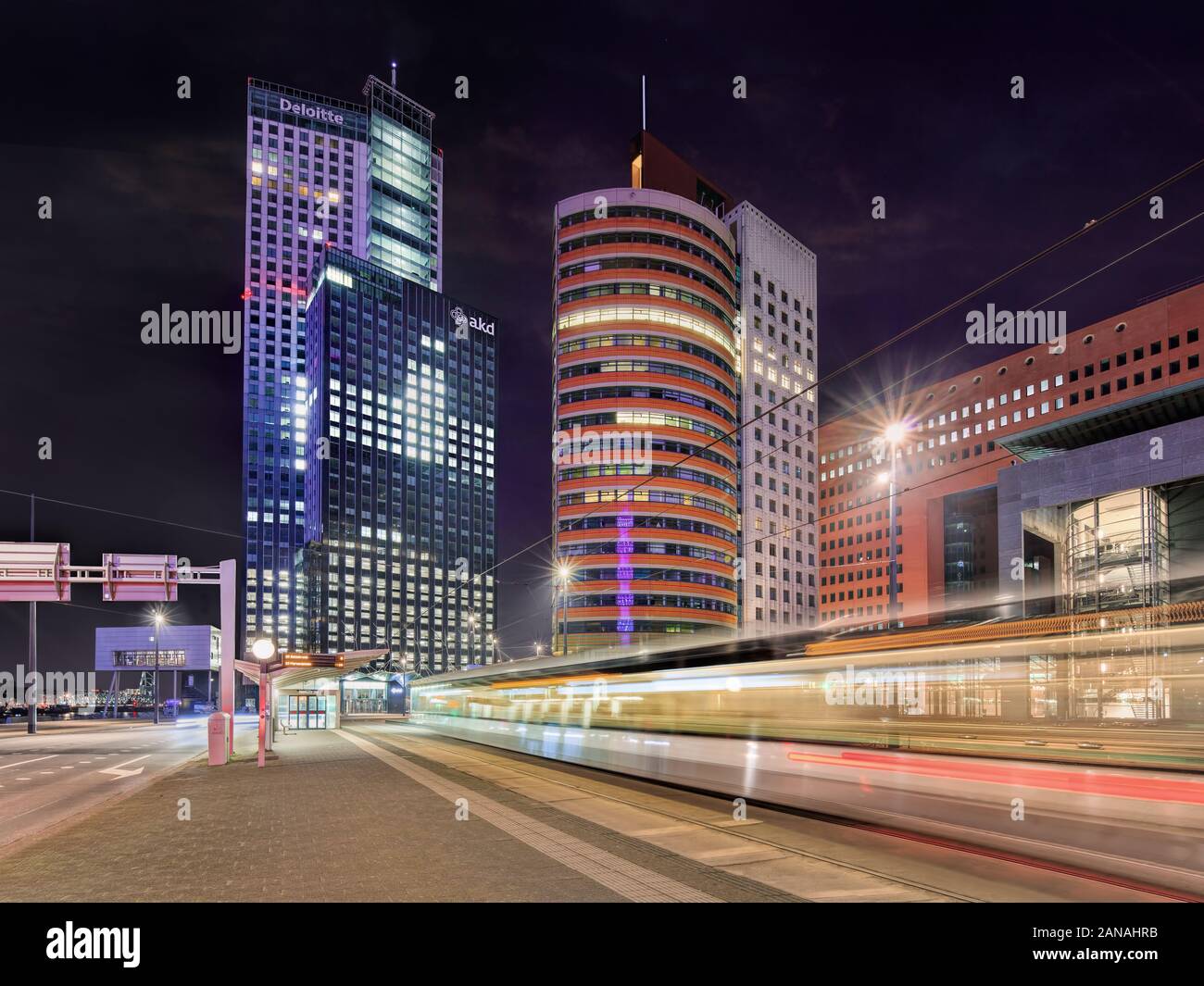 ROTTERDAM-DECEMBER 28, 2019. Modern architecture at Wilhelmina Square ...