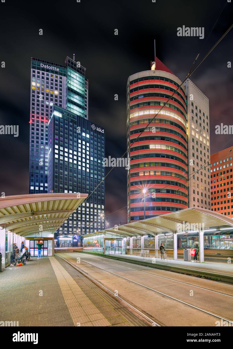 ROTTERDAM-DECEMBER 28, 2019. Modern architecture at Wilhelmina Square ...