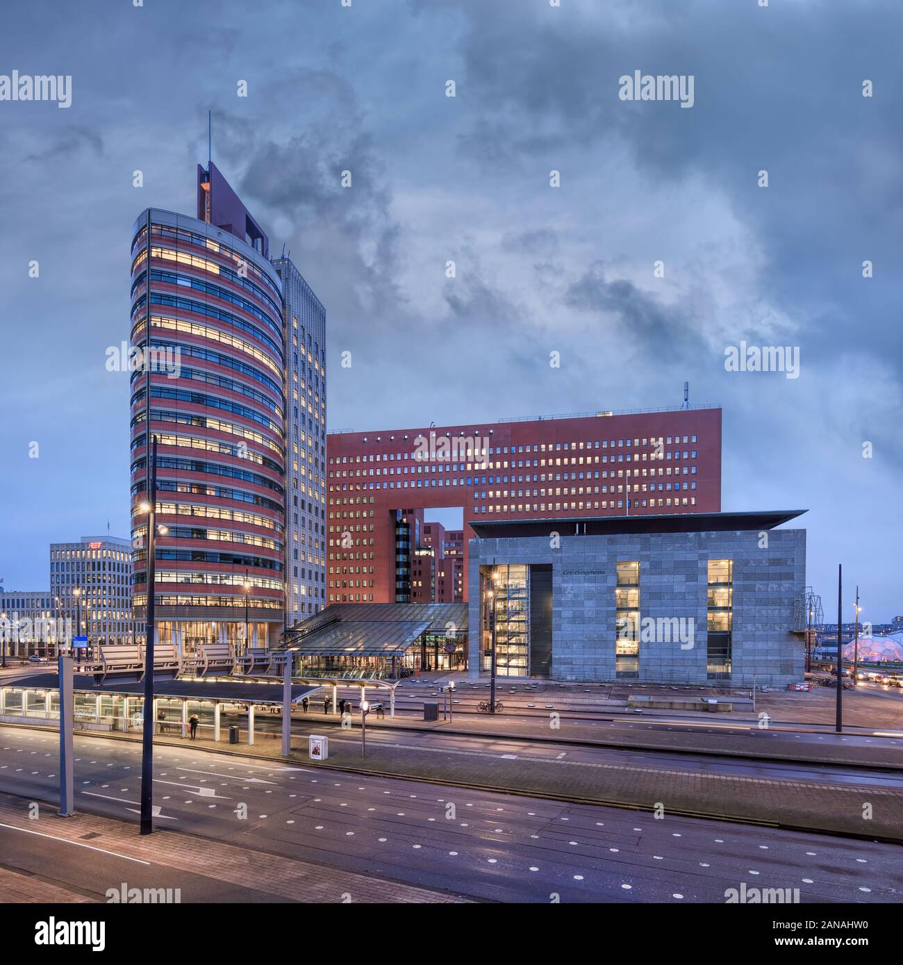 ROTTERDAM-DECEMBER 28, 2019. Modern architecture at Wilhelmina Square ...