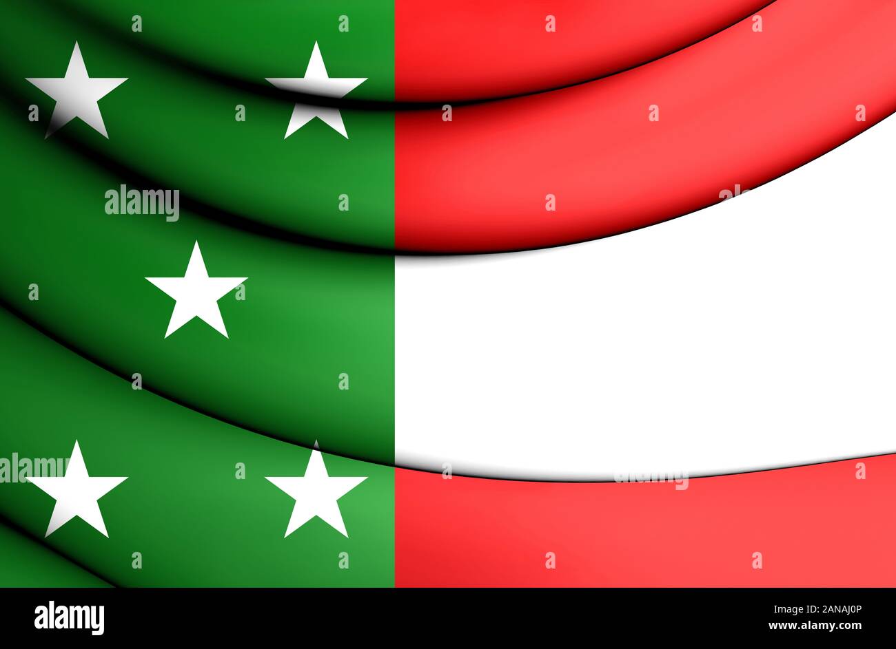 3D Flag Republic of Yucatan (1841-1848). 3D Illustration Stock Photo ...