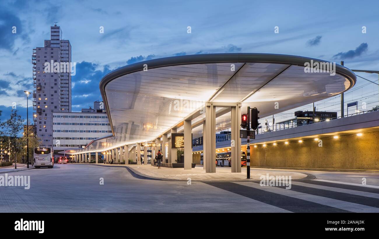 TILBURG-NETHERLANDS-SEPT. 9, 2019. The recently renewed central bus ...