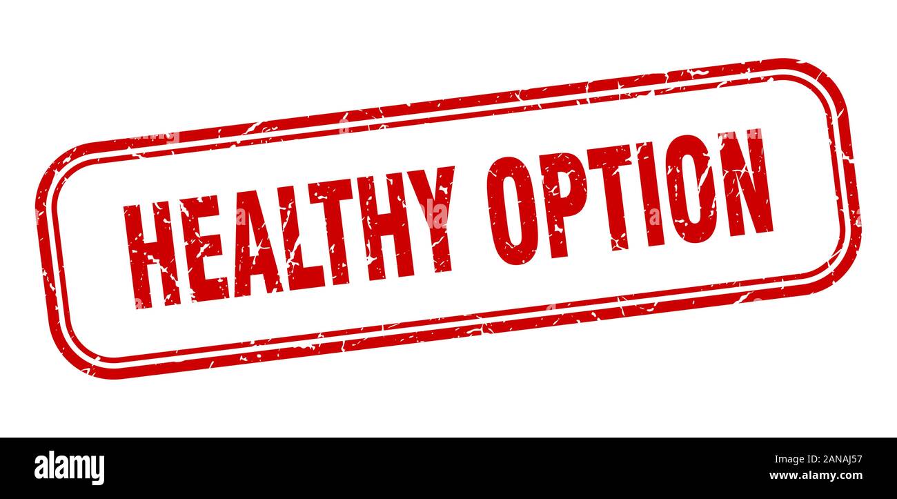 healthy option stamp. healthy option square grunge red sign Stock ...