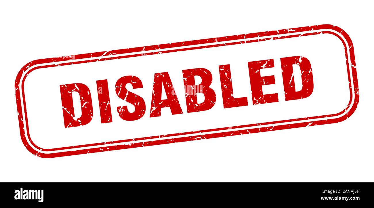 disabled stamp. disabled square grunge red sign Stock Vector Image ...