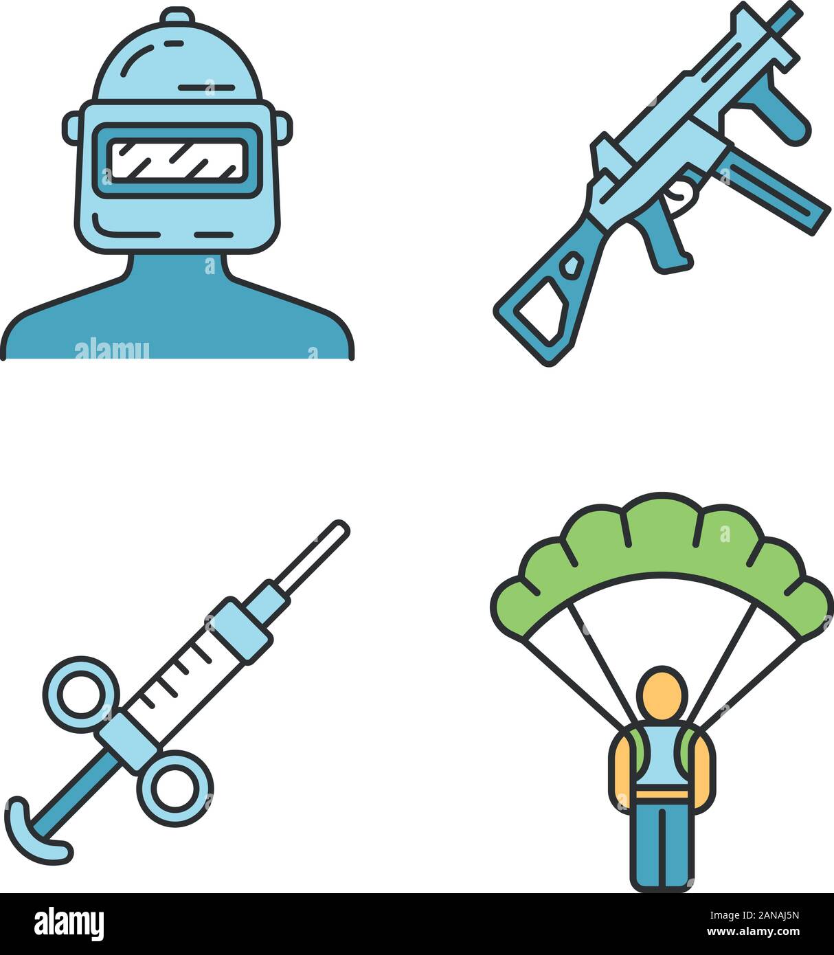 Online game inventory color icons set. Esports, cybersports. Computer ...
