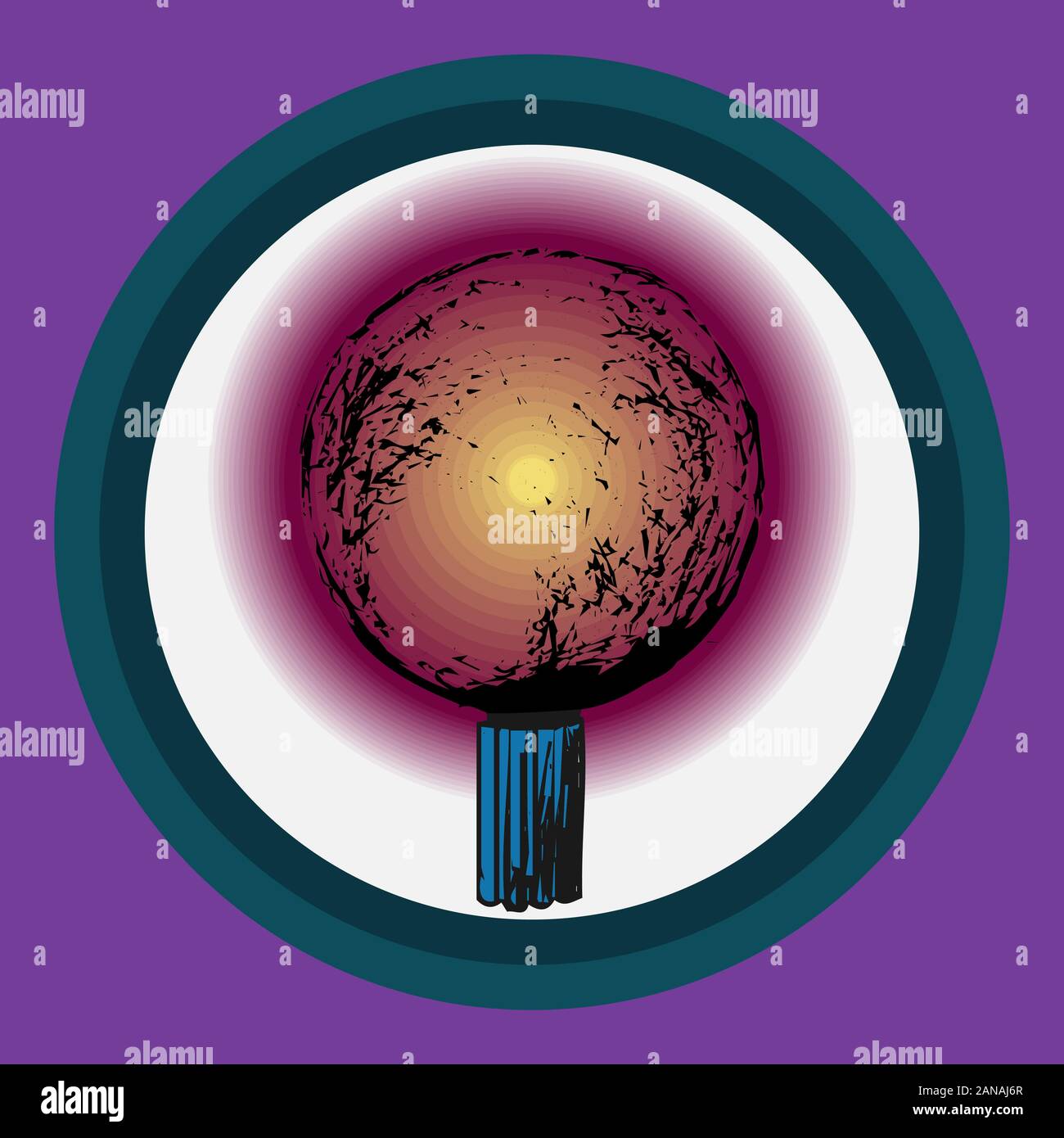 A light bulb drawn by hand on a white background Stock Vector Image ...