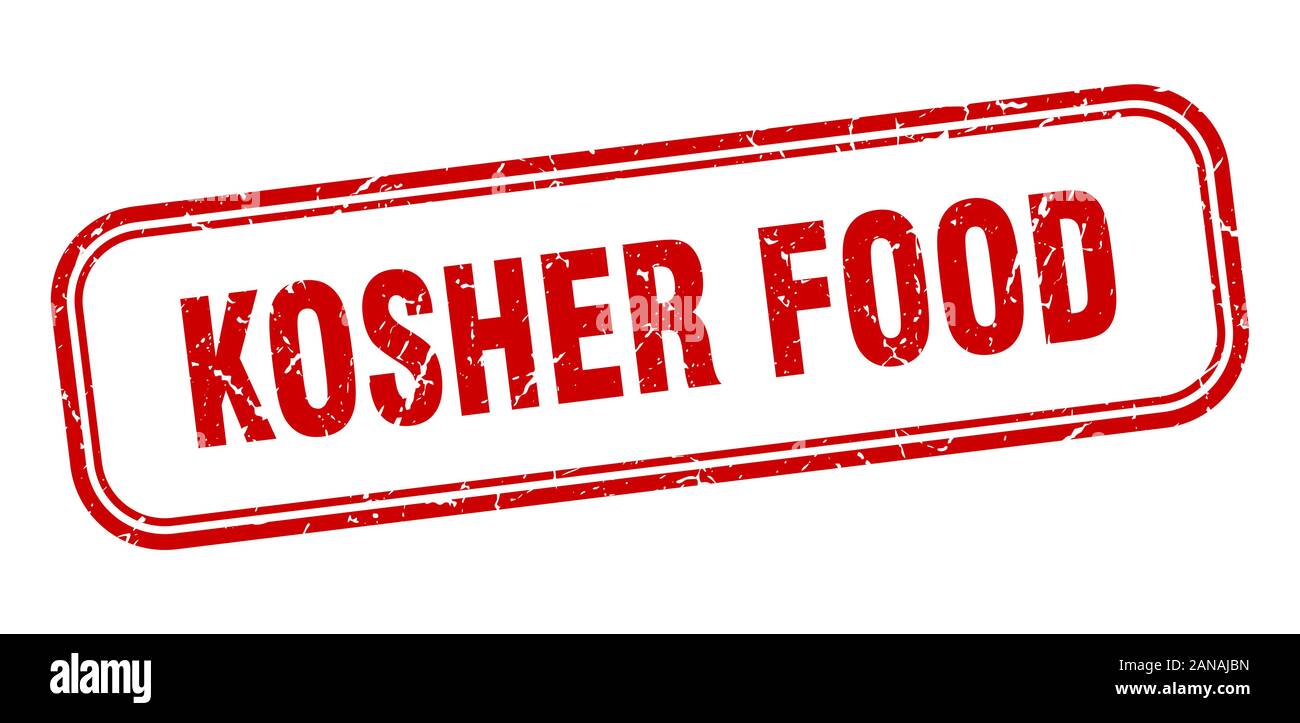 kosher food stamp. kosher food square grunge red sign Stock Vector ...
