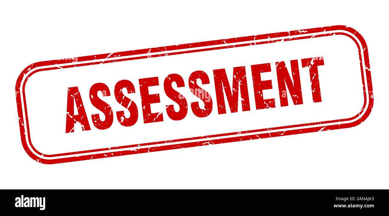 assessment stamp. assessment square grunge red sign Stock Vector Image ...