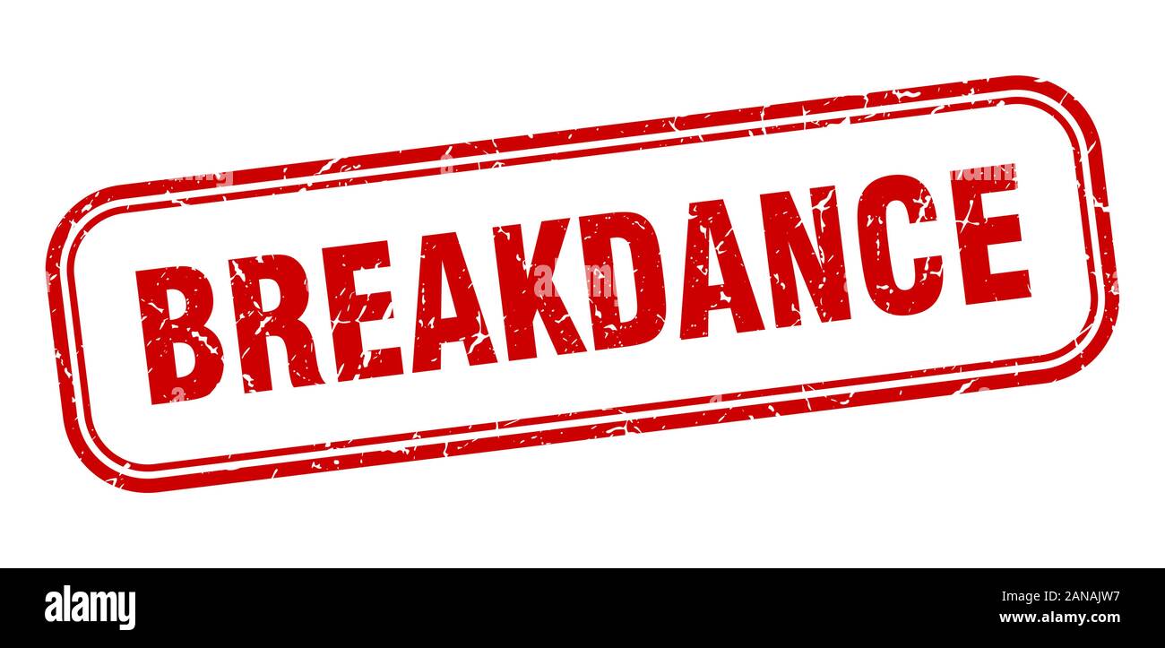 breakdance stamp. breakdance square grunge red sign Stock Vector Image ...