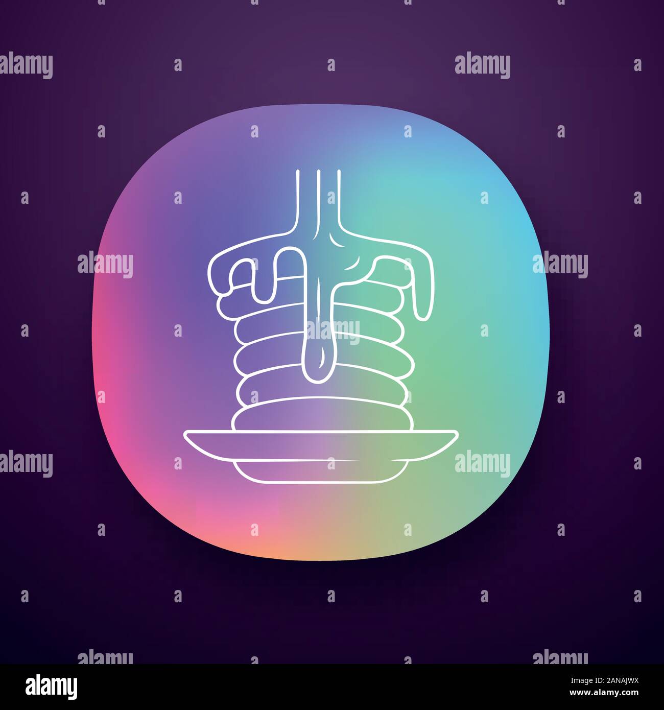 Pancakes with syrup app icon. Traditional american breakfast. Homemade ...