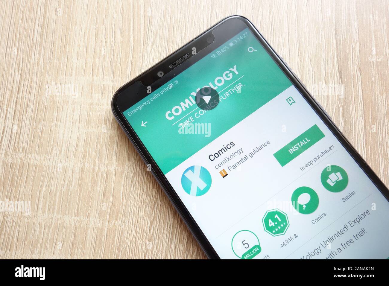 ComiXology Comics app on Google Play Store website displayed on Huawei ...