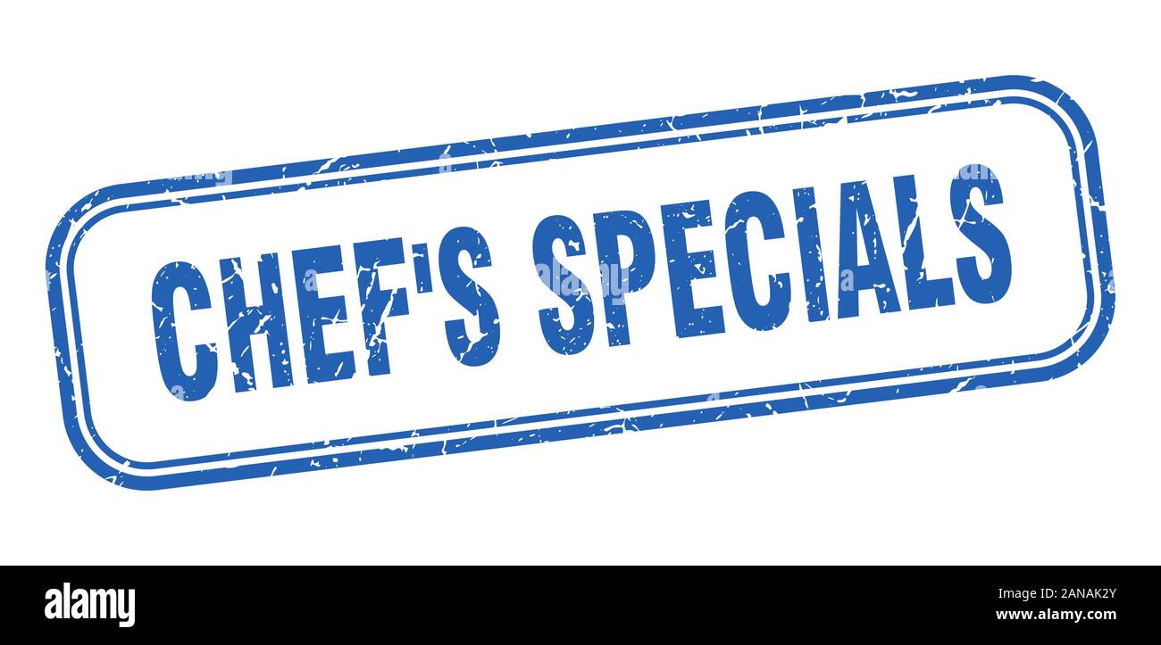 chef's specials stamp. chef's specials square grunge blue sign Stock ...