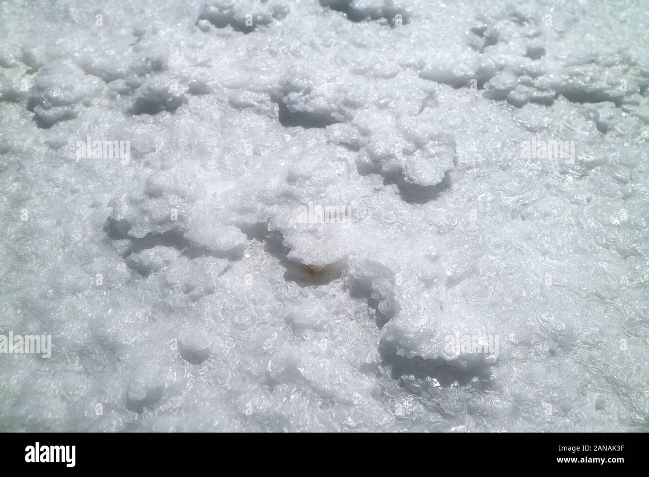 Closeup the texture of salt flats' surface of Salar de Uyuni, UNESCO ...