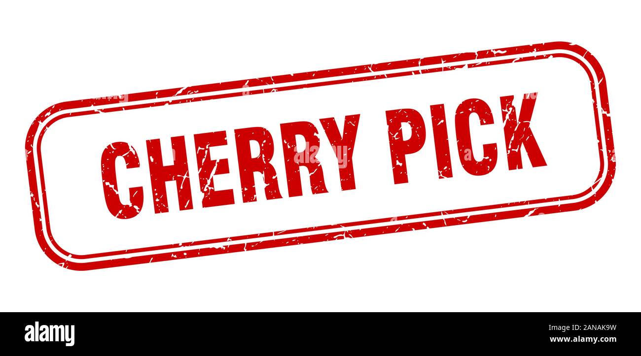 cherry pick stamp. cherry pick square grunge red sign Stock Vector ...